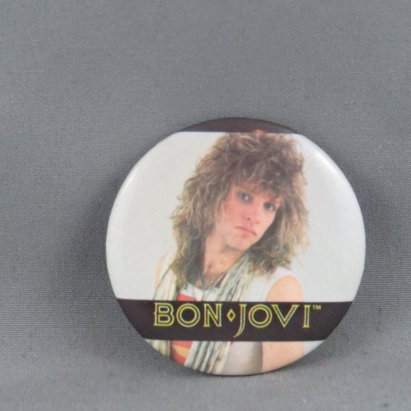 Accessories | Vintage Band Pin Young Jon Bon Jovi Celluloid Pin | Poshmark